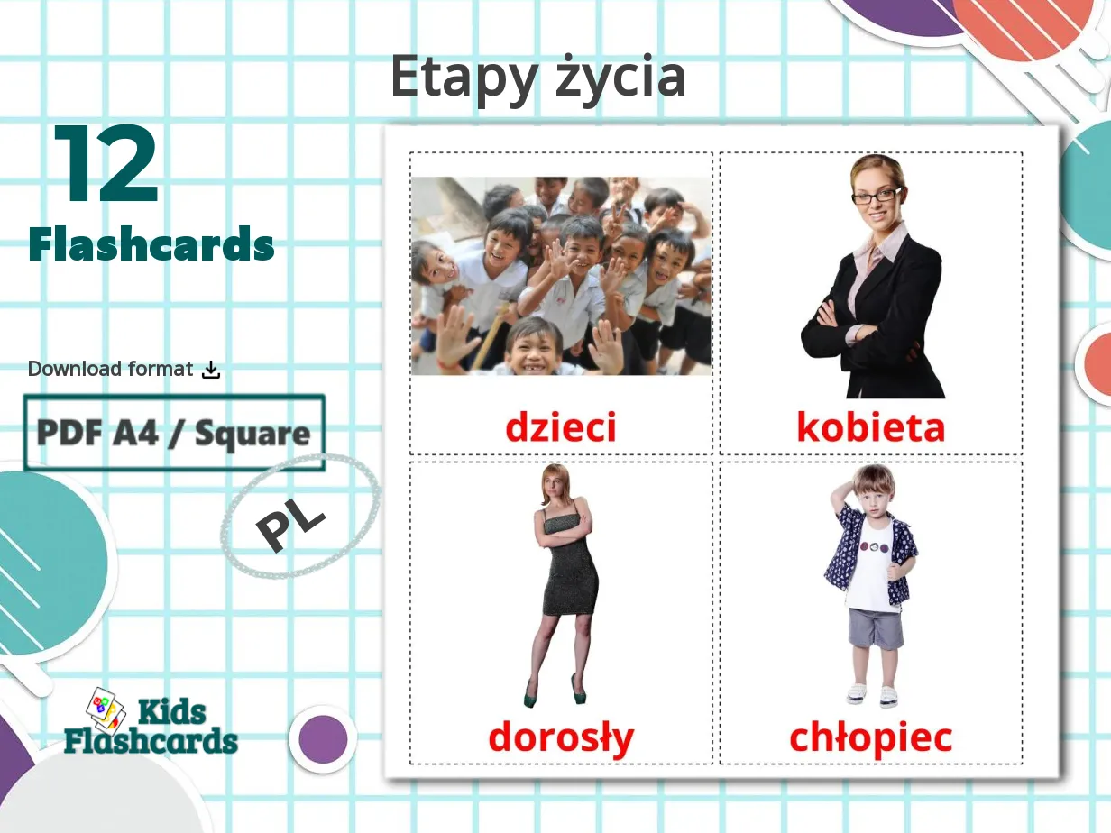 12 Printable Stages Flashcards in Polish (Free PDF)