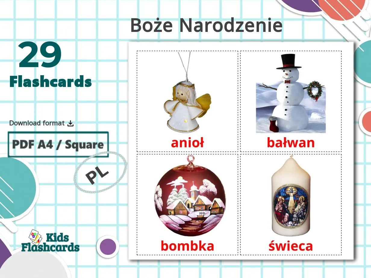 29 Printable Christmas Flashcards in Polish (Free PDF)
