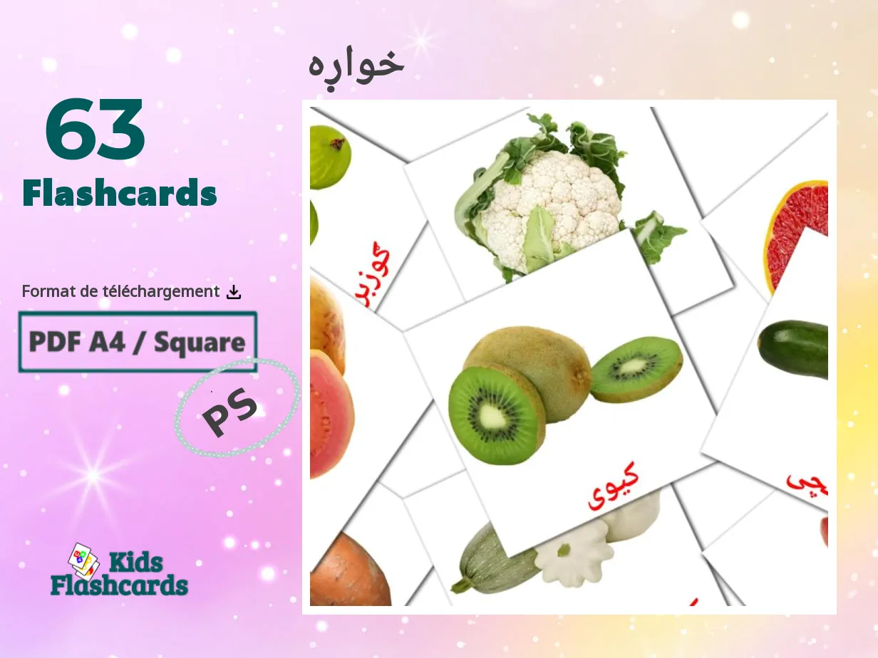 63 Flashcards Nourriture GRATUIT à imprimer | PDF | Vocabulaire Pashto