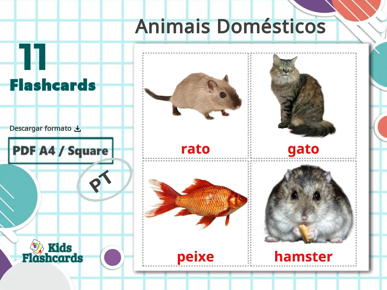 11 Tarjetas de Aprendizaje de Animales Domésticos GRATIS en PDF ...