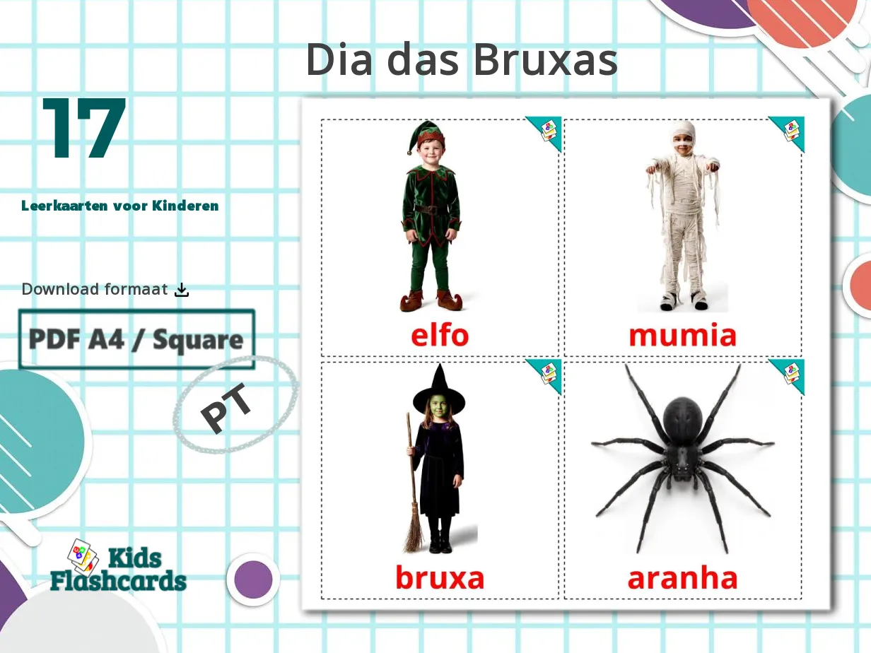 17 GRATIS Halloween Leerkaarten voor Kinderen in 4 PDF formaten ...