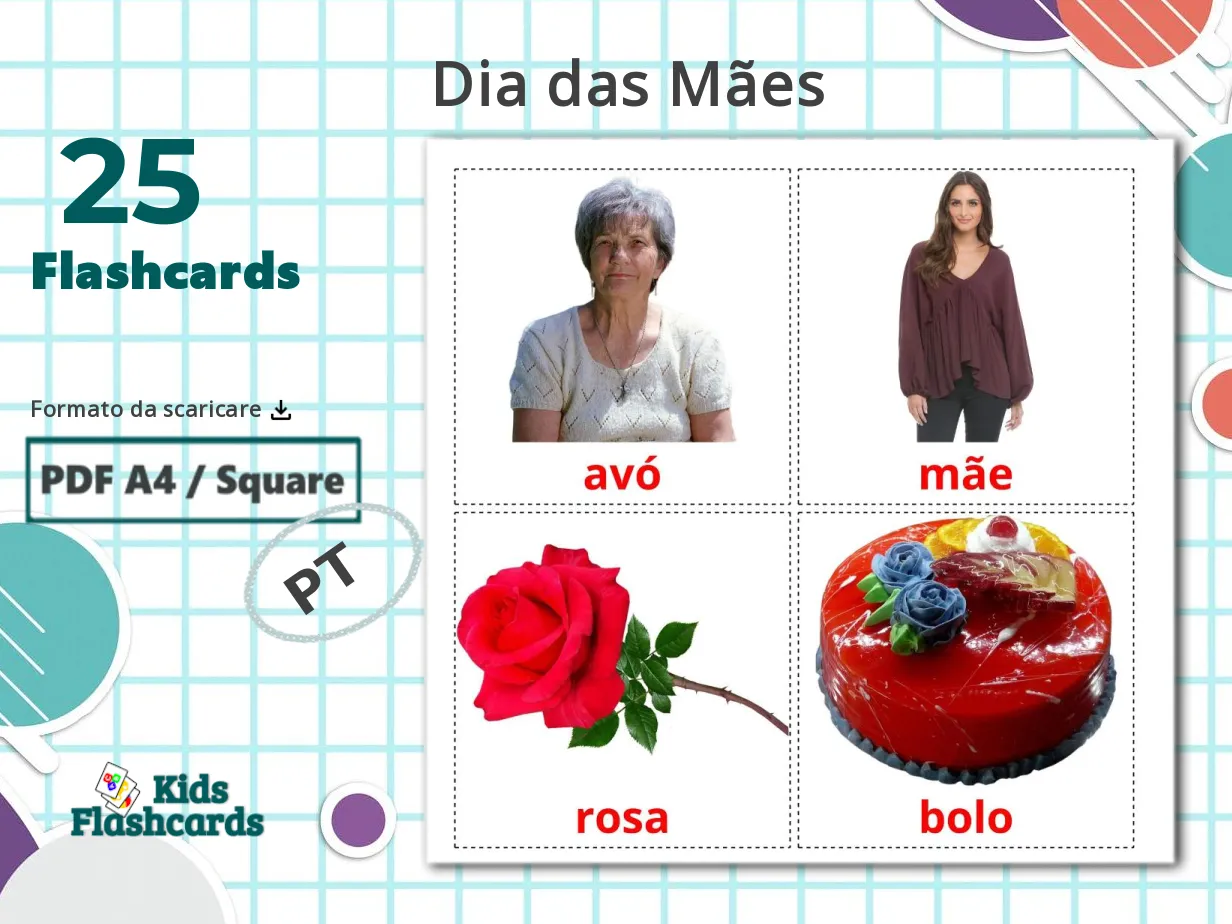 25 Flashcard GRATUITE sui Festa della mamma in 4 Formati PDF | Immagini ...