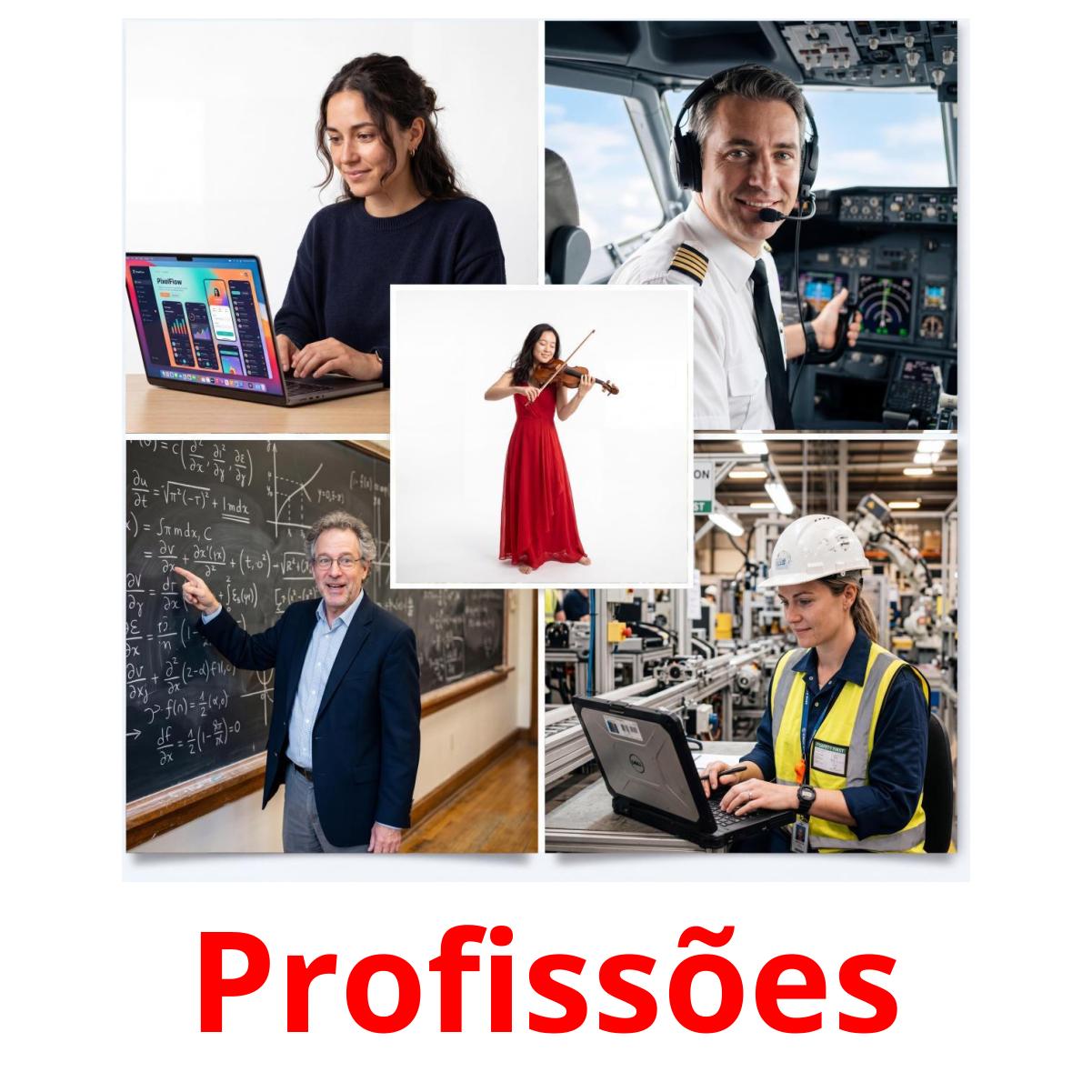 32 Cartões linguagem de Profissões GRÁTIS em 4 formatos PDF | Português ...