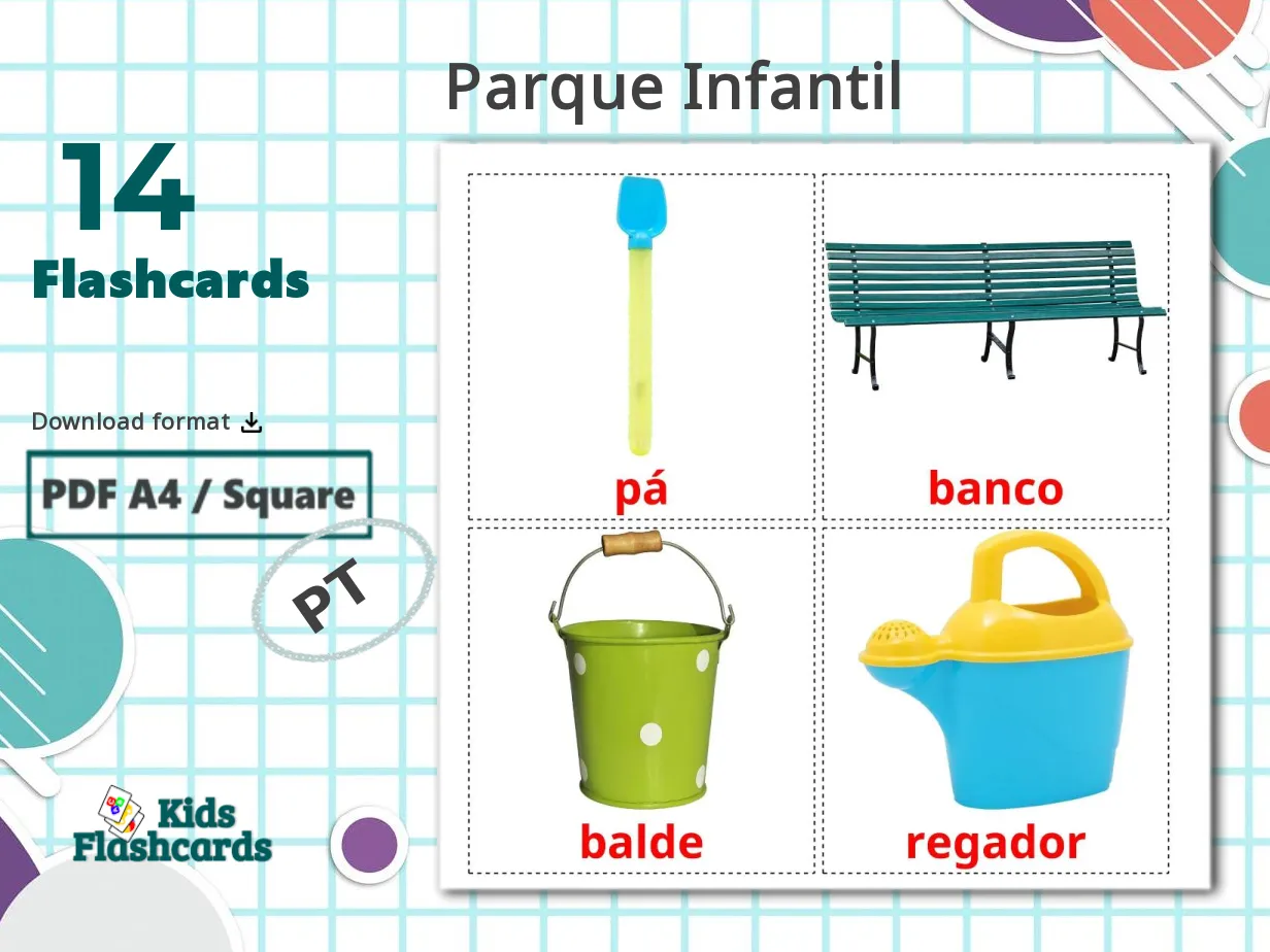 14 Printable Playground Flashcards in Portuguese (Free PDF)