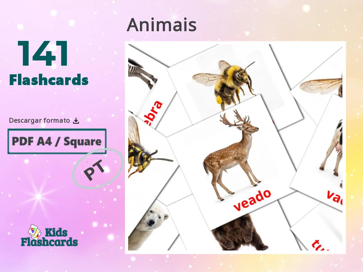 141 Tarjetas Didacticas de Animales para Imprimir GRATIS en Portugués ...