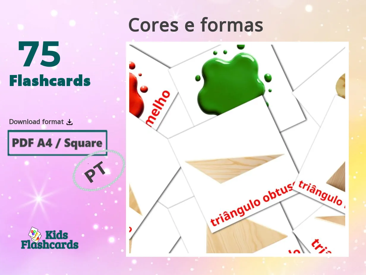 75 FREE Portuguese Colors and shapes Flashcards | PDF