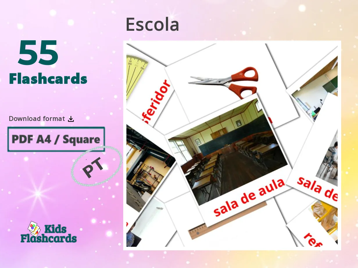 55 FREE Portuguese School Flashcards | PDF