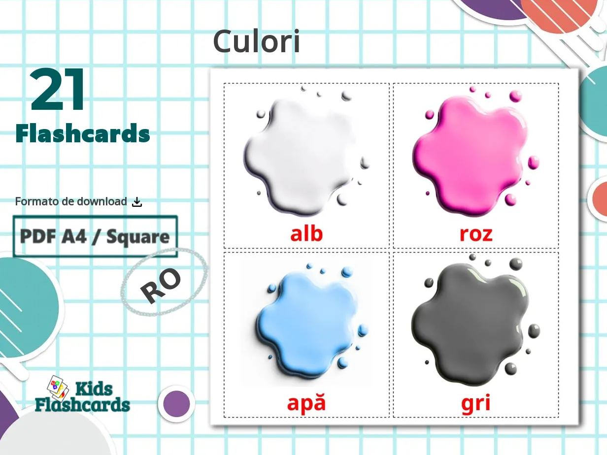 21 Cartões linguagem de Cores GRÁTIS em 4 formatos PDF | Romeno Pictures