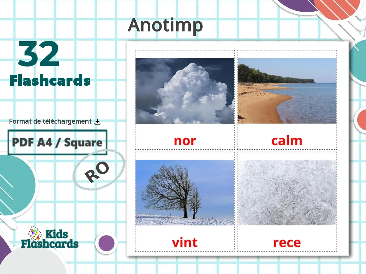 32 Cartes de Vocabulaire pour Enfants GRATUITES Météo à Imprimer en ...