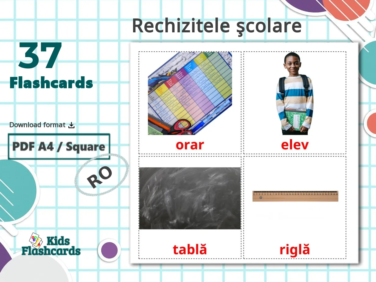 37 Printable Classroom objects Flashcards in Romanian (Free PDF)