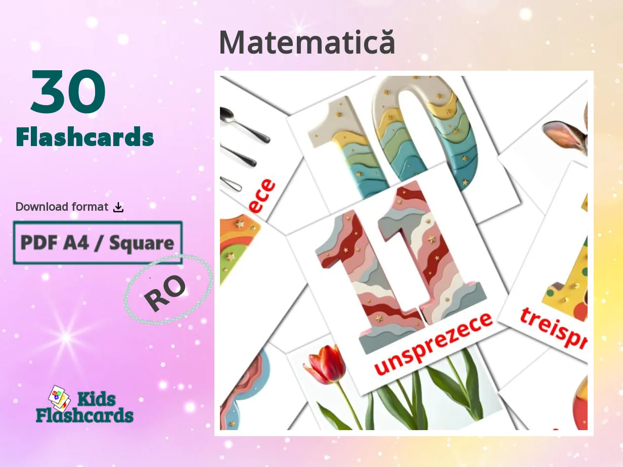 30 FREE Romanian Math Flashcards | PDF