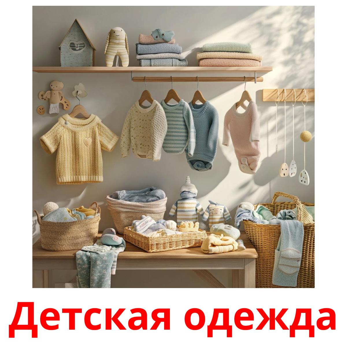 12 Printable Baby clothes Flashcards in Russian (Free PDF)