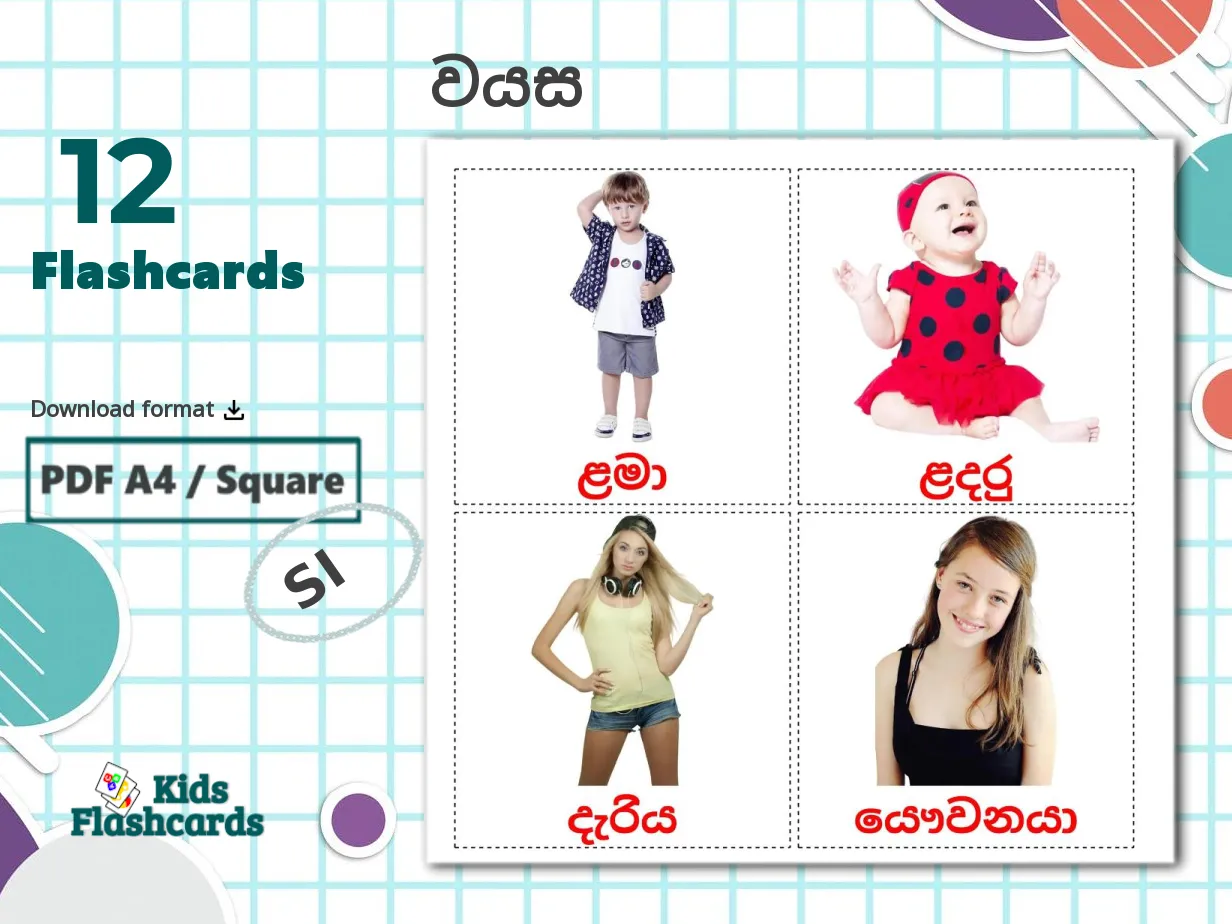 12 Printable Stages Flashcards in Sinhala (Free PDF)