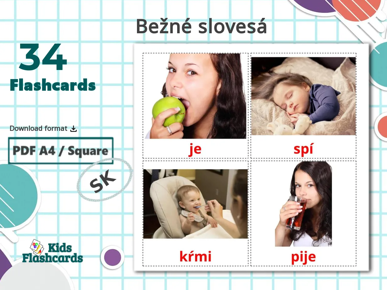 34 FREE Routine verbs Flashcards | PDF | Slovak Words