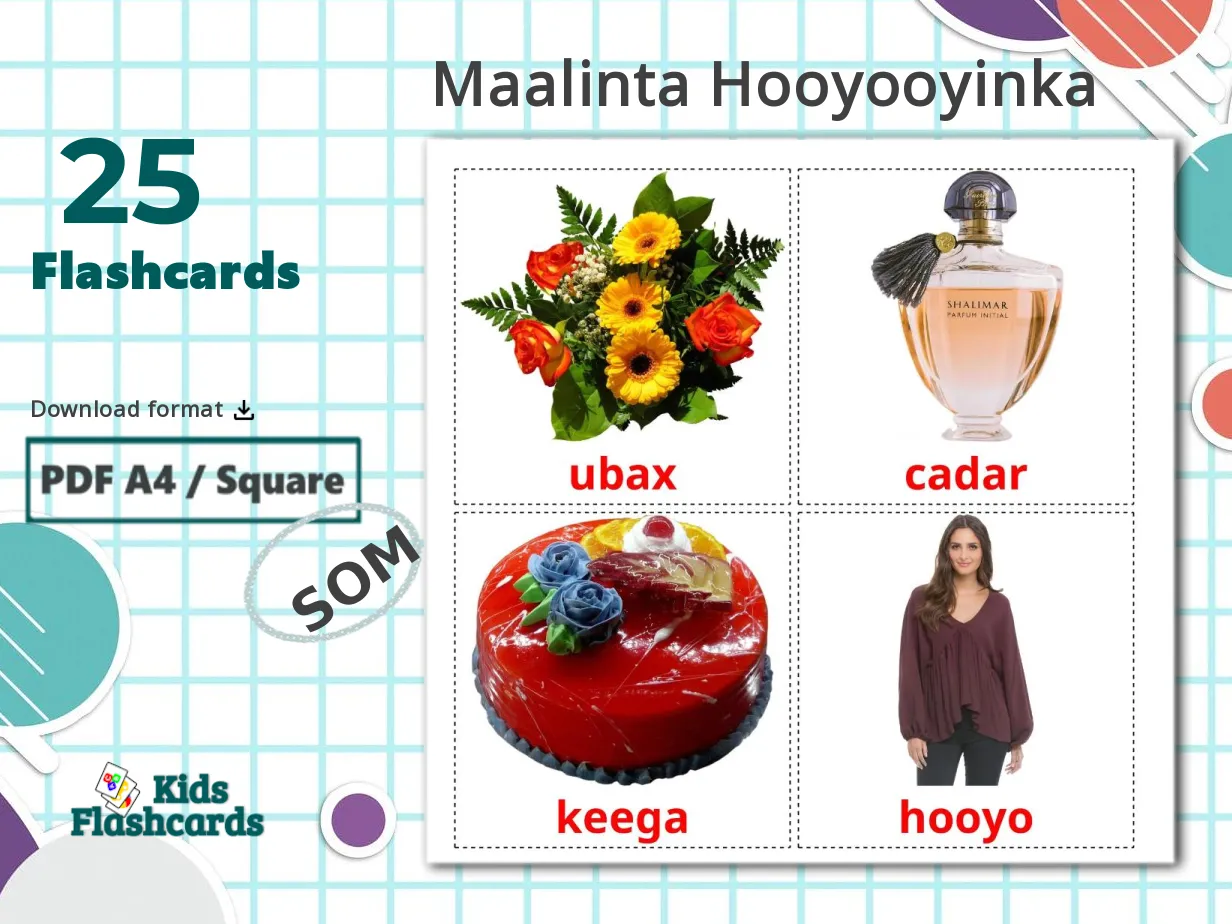 25 Printable Mother's day Flashcards in Somali (Free PDF)