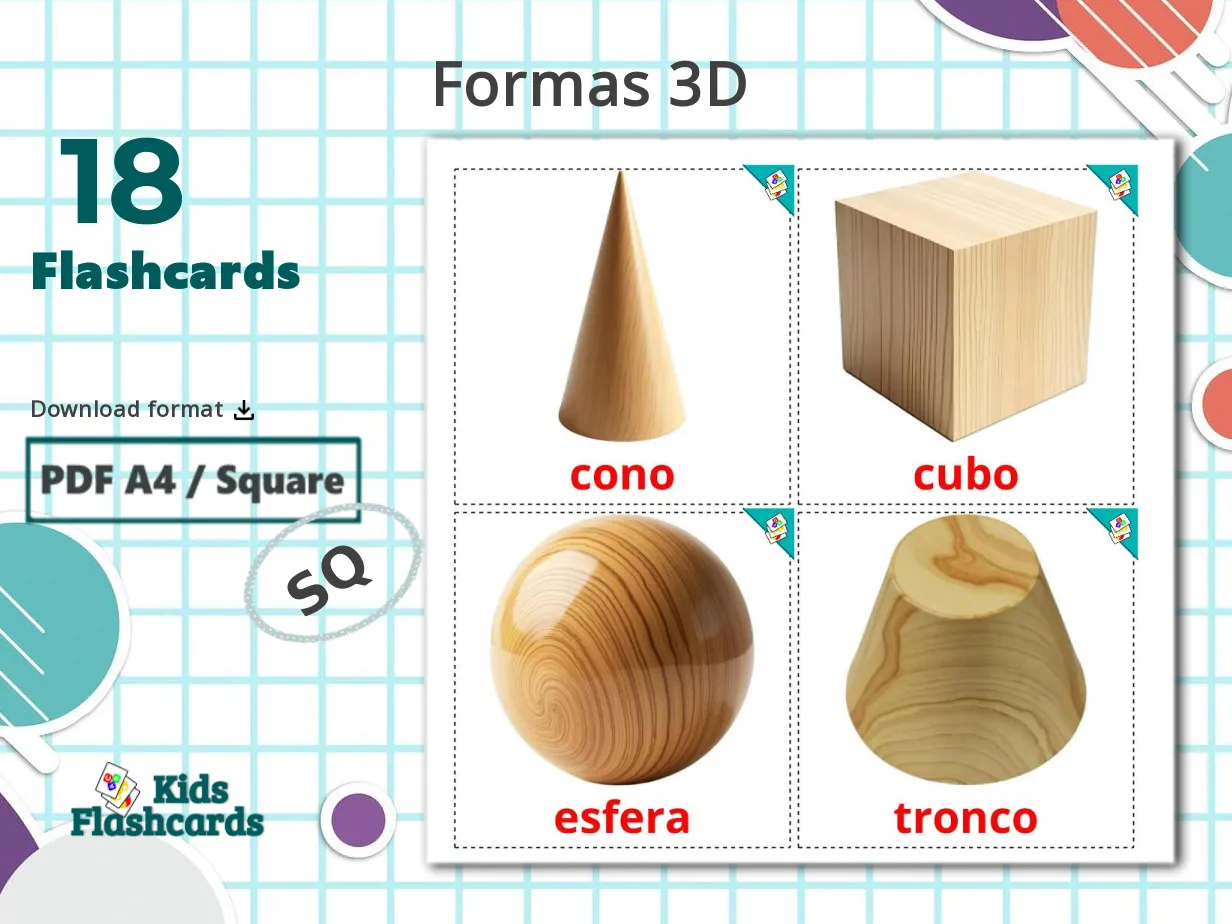 18 Printable 3D Shapes Flashcards in Albanian (Free PDF)