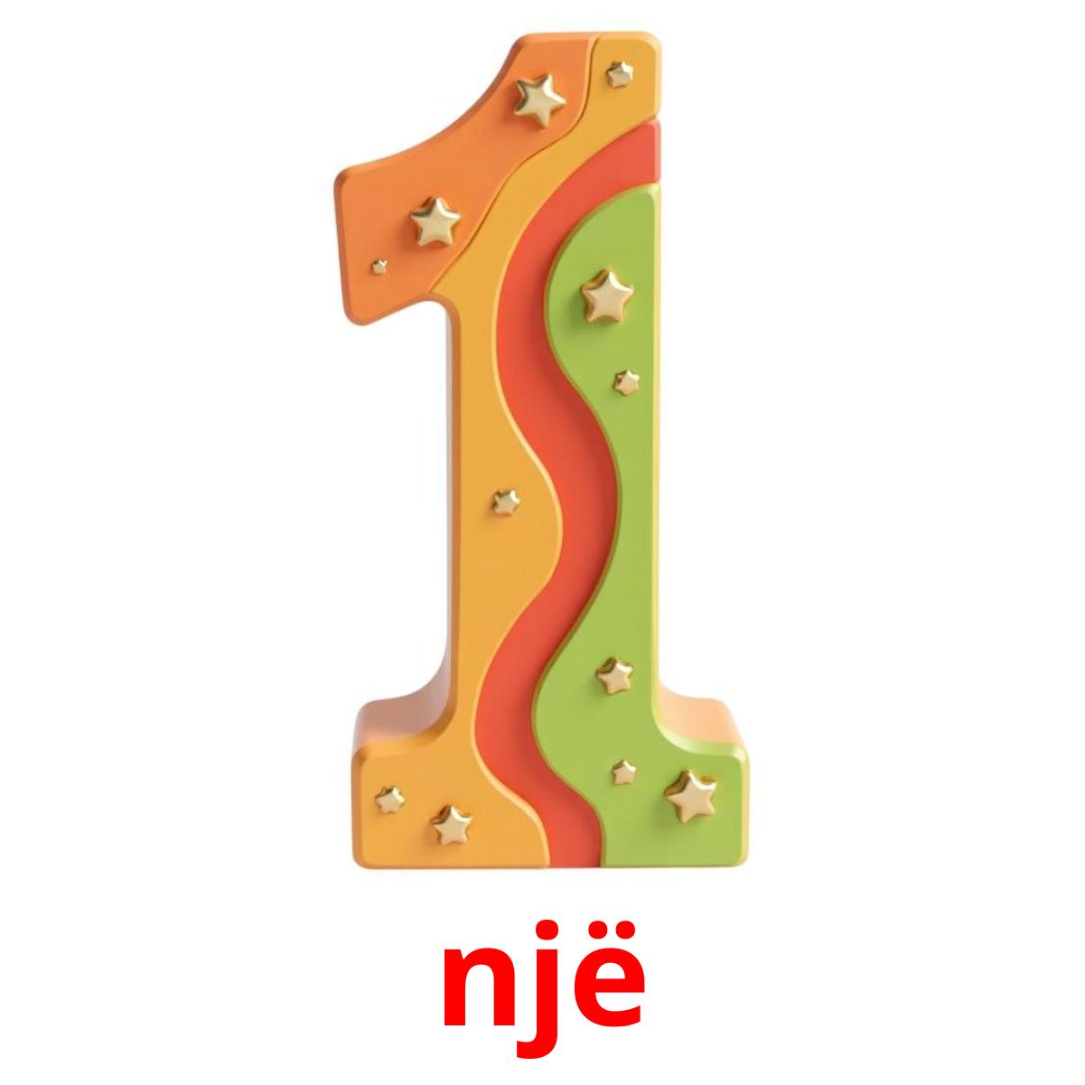 20 Printable Numbers (1-20) Flashcards in Albanian (Free PDF)