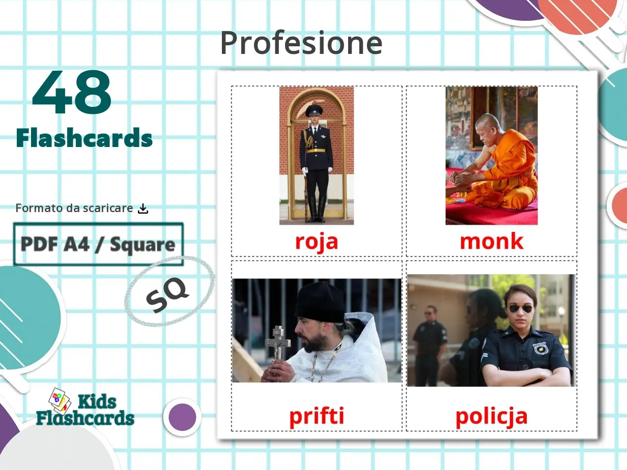 48 Flashcard GRATUITE sui Lavori e professioni in 4 Formati PDF ...