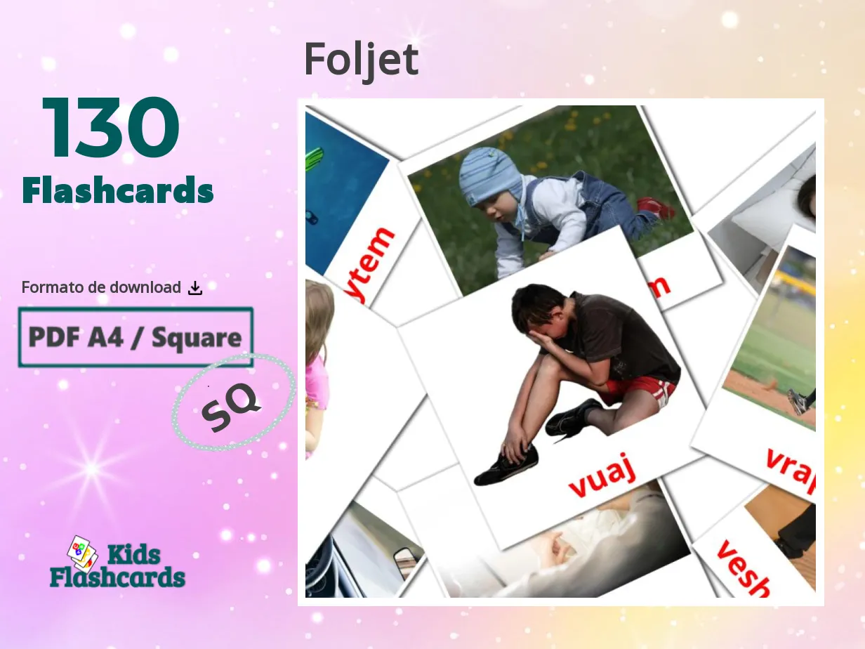 130 Flashcards de Verbos GRÁTIS em Albanês | 4 PDFs imprimíveis