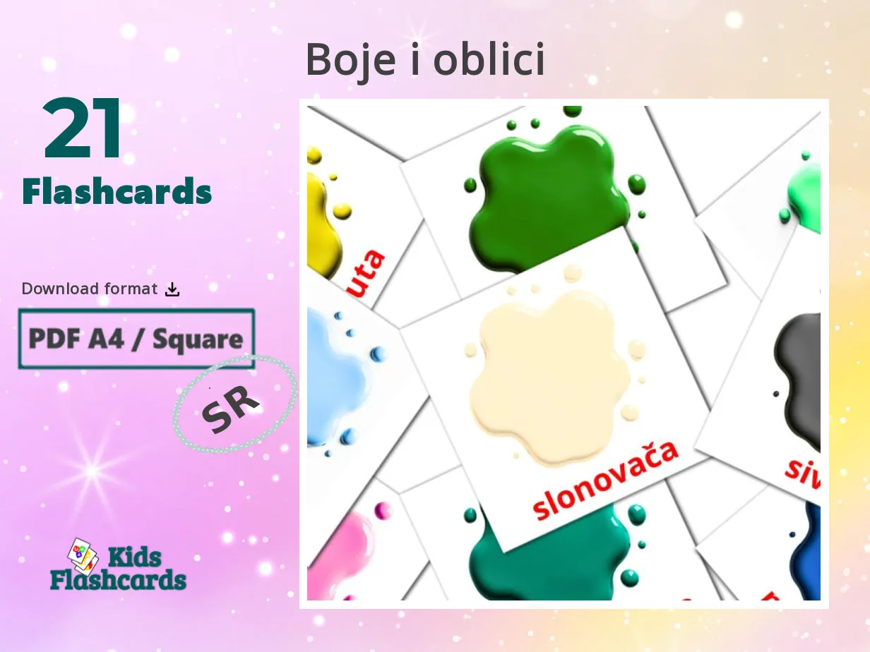 21 FREE Serbian Colors and shapes Flashcards | PDF