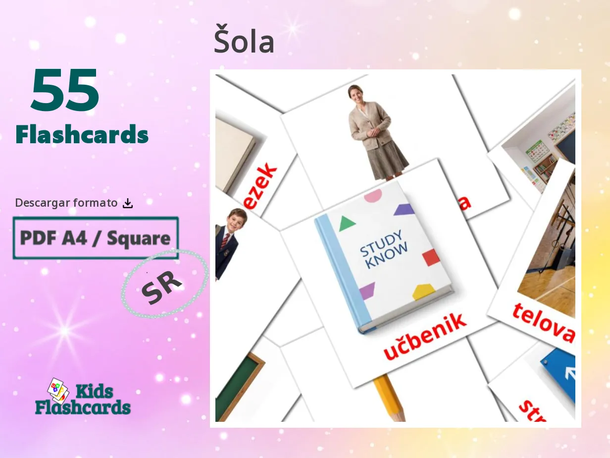 55 Tarjetas Didacticas de Escuela para Imprimir GRATIS en Serbio | PDFs