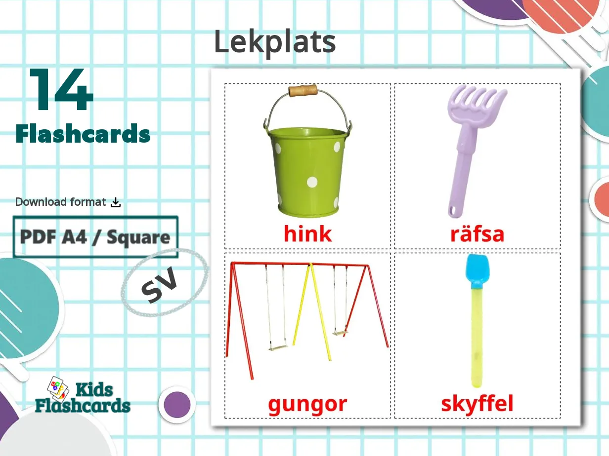 14 Printable Playground Flashcards in Swedish (Free PDF)