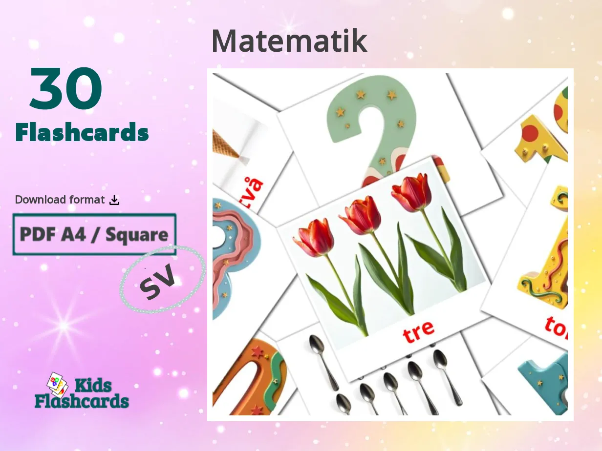30 FREE Swedish Math Flashcards | PDF