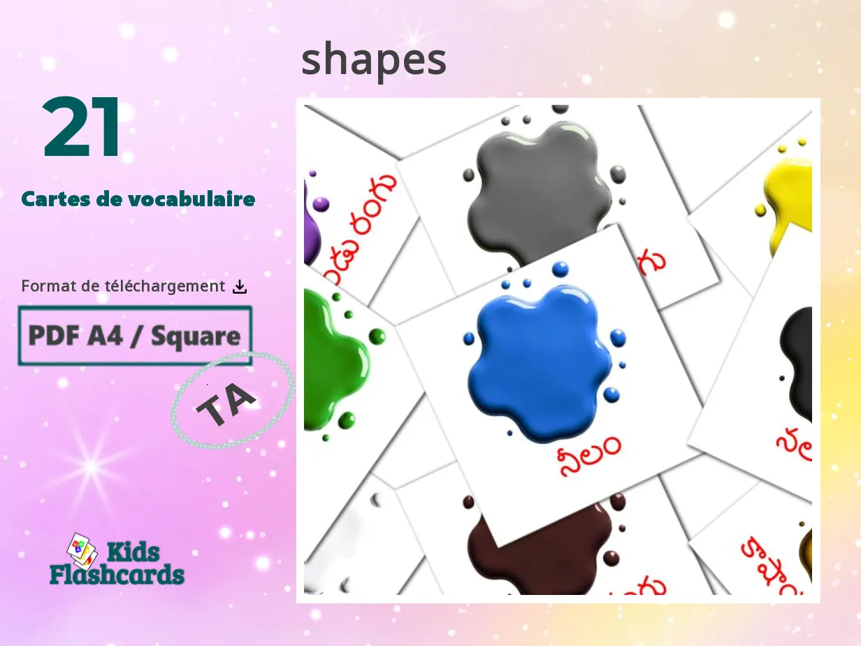 21 Cartes de vocabulaire Les Formes et Les Couleurs GRATUITES à ...