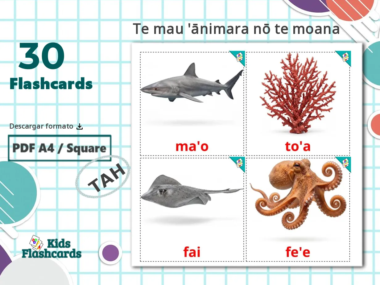 30 Tarjetas de Aprendizaje de Animales Marinos GRATIS en PDF | Imágenes ...
