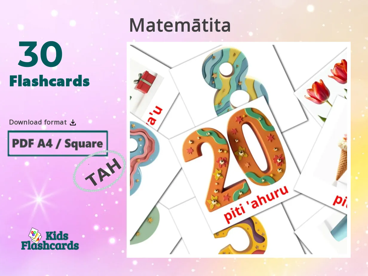 30 FREE Tahitian Math Flashcards | PDF