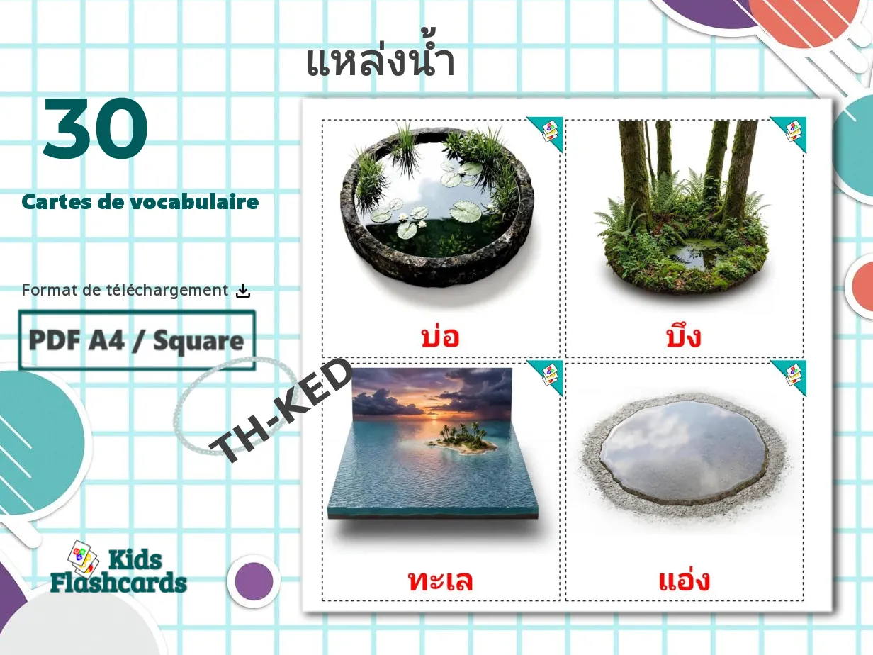 30 Cartes de Nomenclature Montessori GRATUITES Éléments d'eau à ...