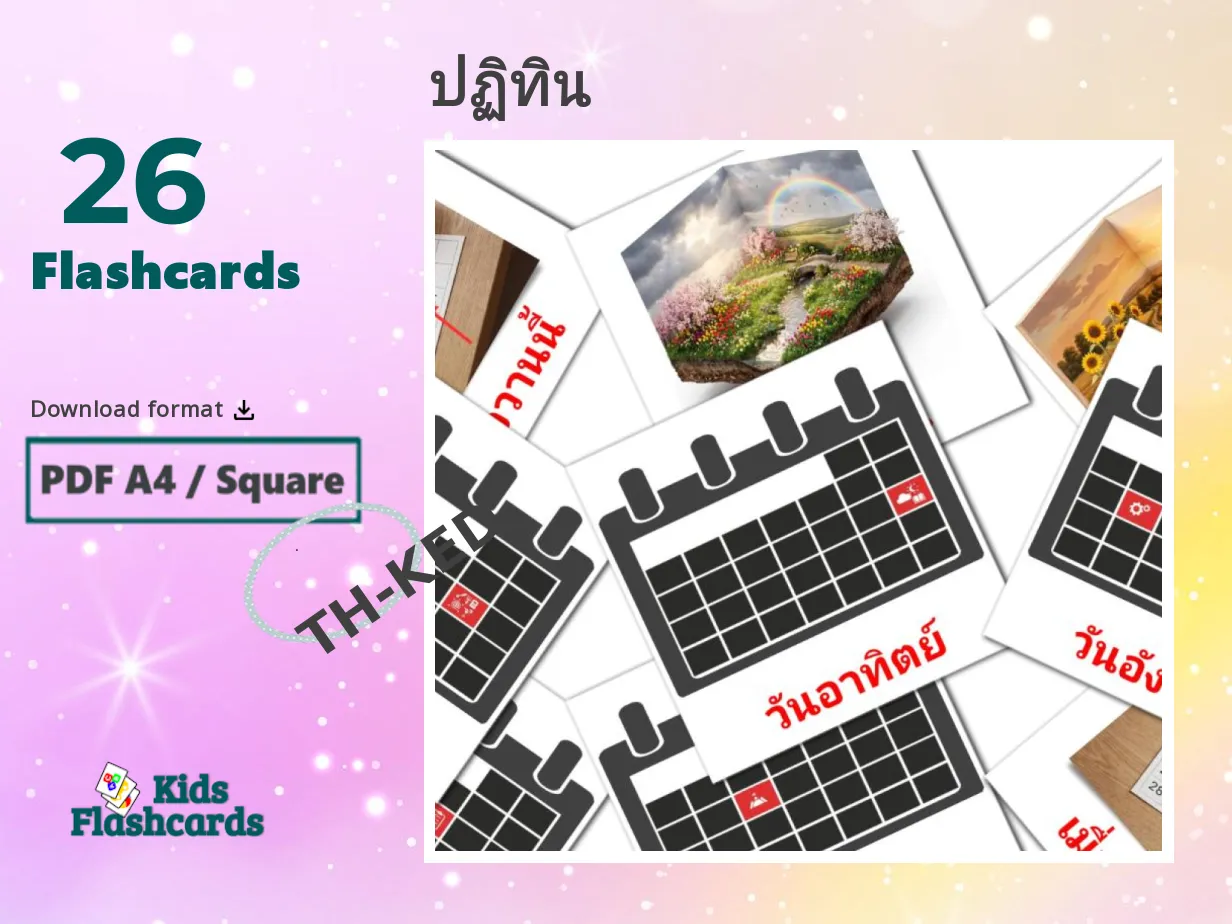26 FREE Thai Calendar Flashcards | PDF