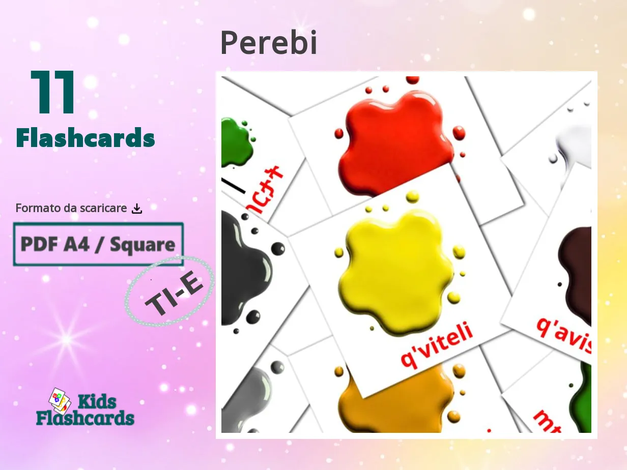 11 Flashcard GRATUITE sugli Colori e forme in Tigrigna(Eritrea) | 4 PDF ...