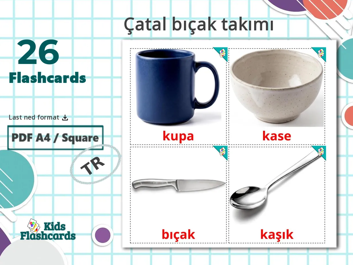 26 GRATIS Servise og bestikk bildekort i 4 PDF-formater | bilder på Turkisk