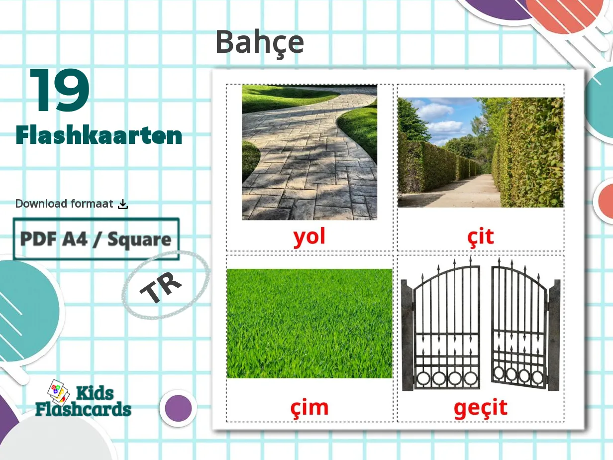 19 GRATIS Tuin Flashcards in 4 PDF formaten | Turkse Afbeeldingen