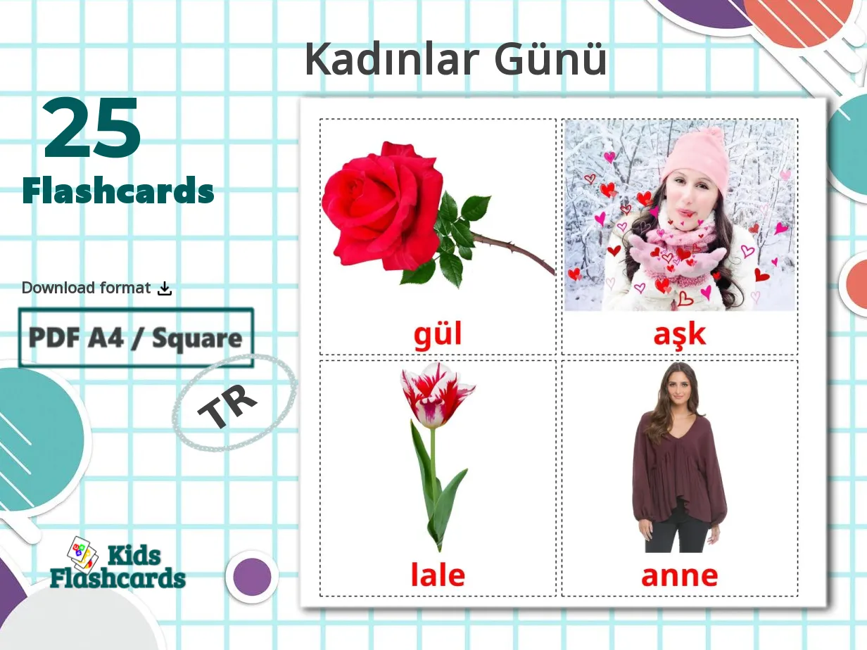 25 FREE Mother's day Flashcards | PDF | Turkish Words