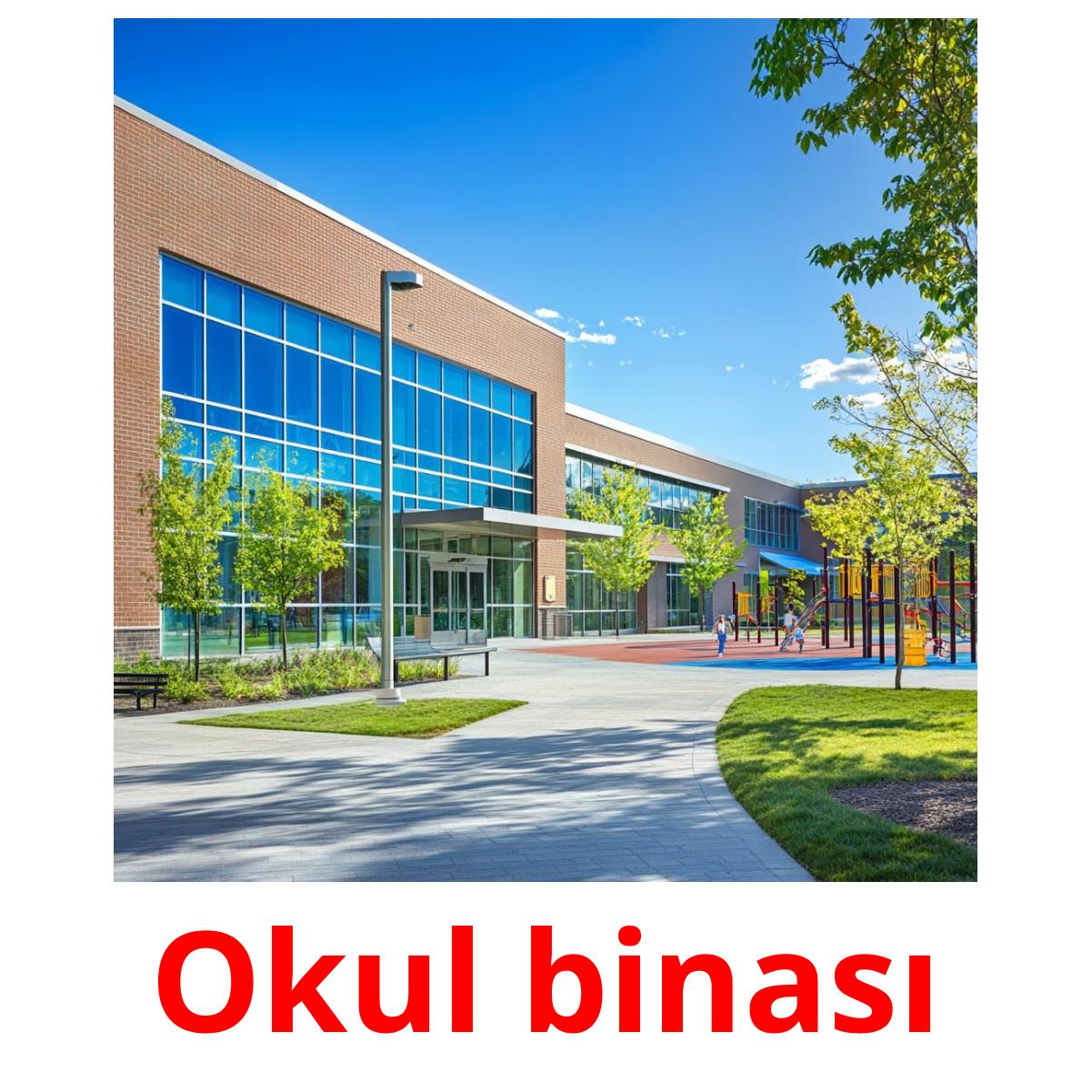 18 Printable School building Flashcards in Turkish (Free PDF)