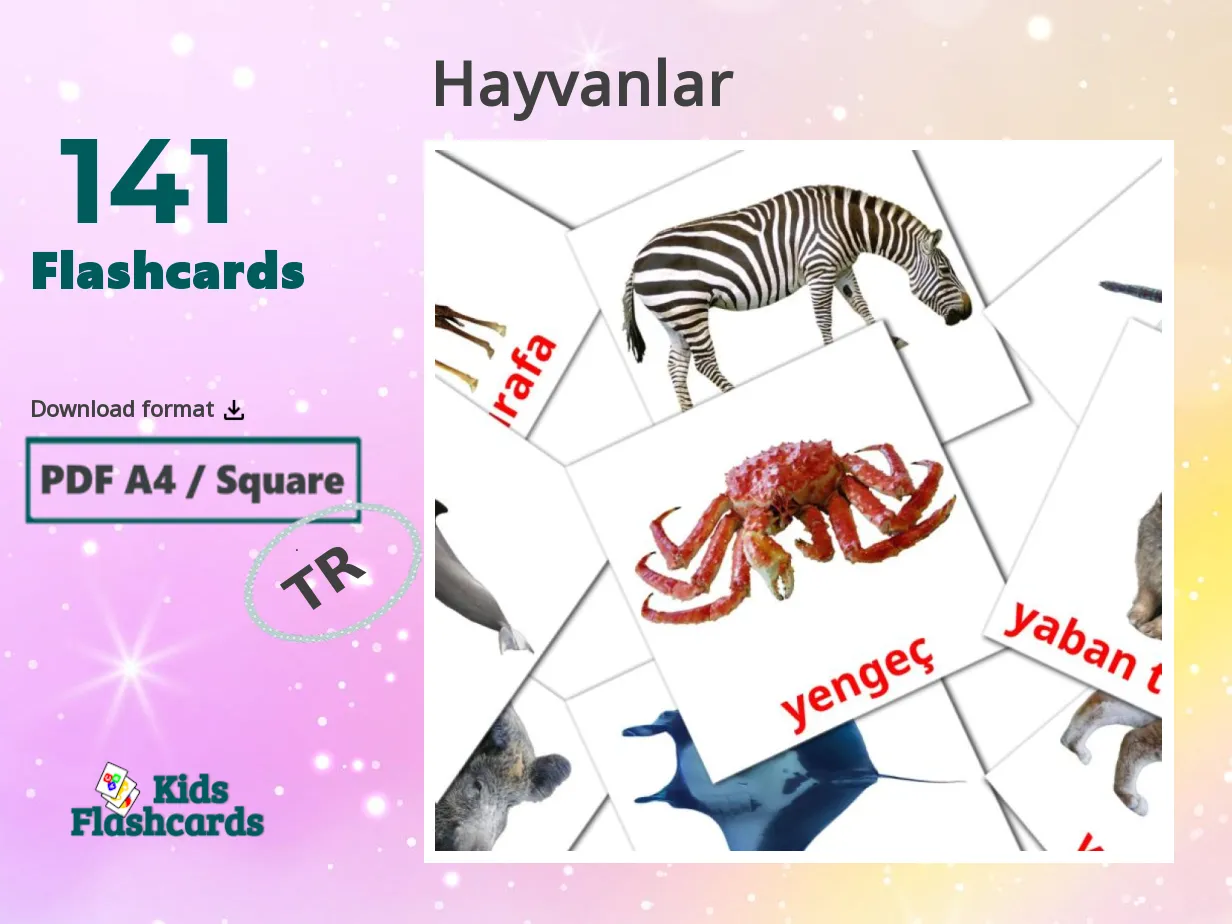 141 FREE Turkish Animals Flashcards | PDF