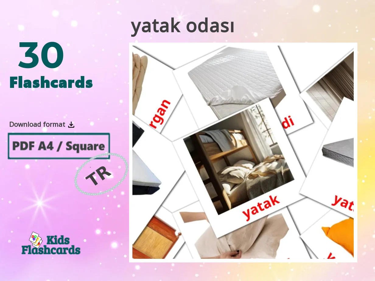 30 FREE Turkish Bedroom Flashcards | PDF