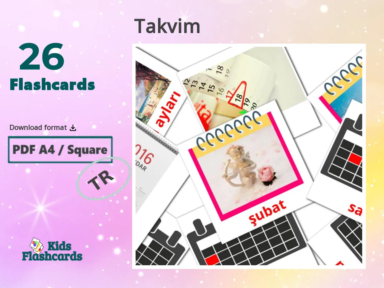 26 FREE Turkish Calendar Flashcards | PDF