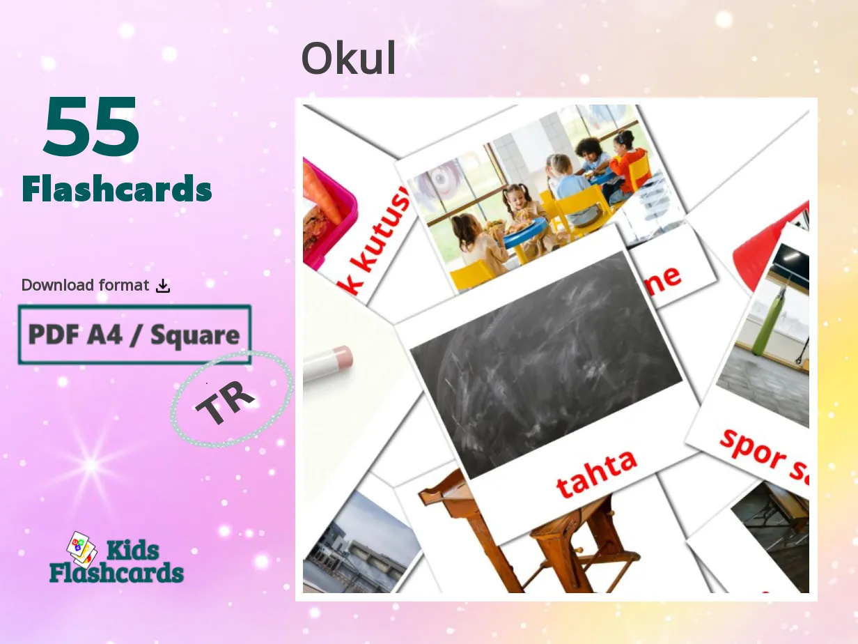 55 FREE Turkish School Flashcards | PDF