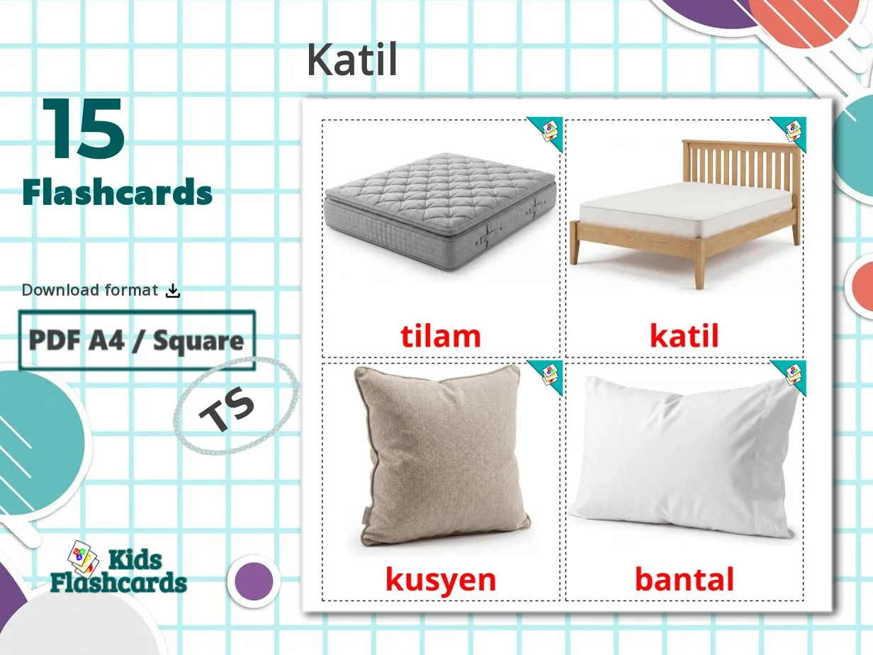 15 Printable Bed Flashcards in Malay (Free PDF)
