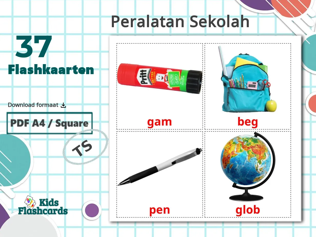 37 GRATIS Klasobjecten Flashcards in 4 PDF formaten | Malay Afbeeldingen