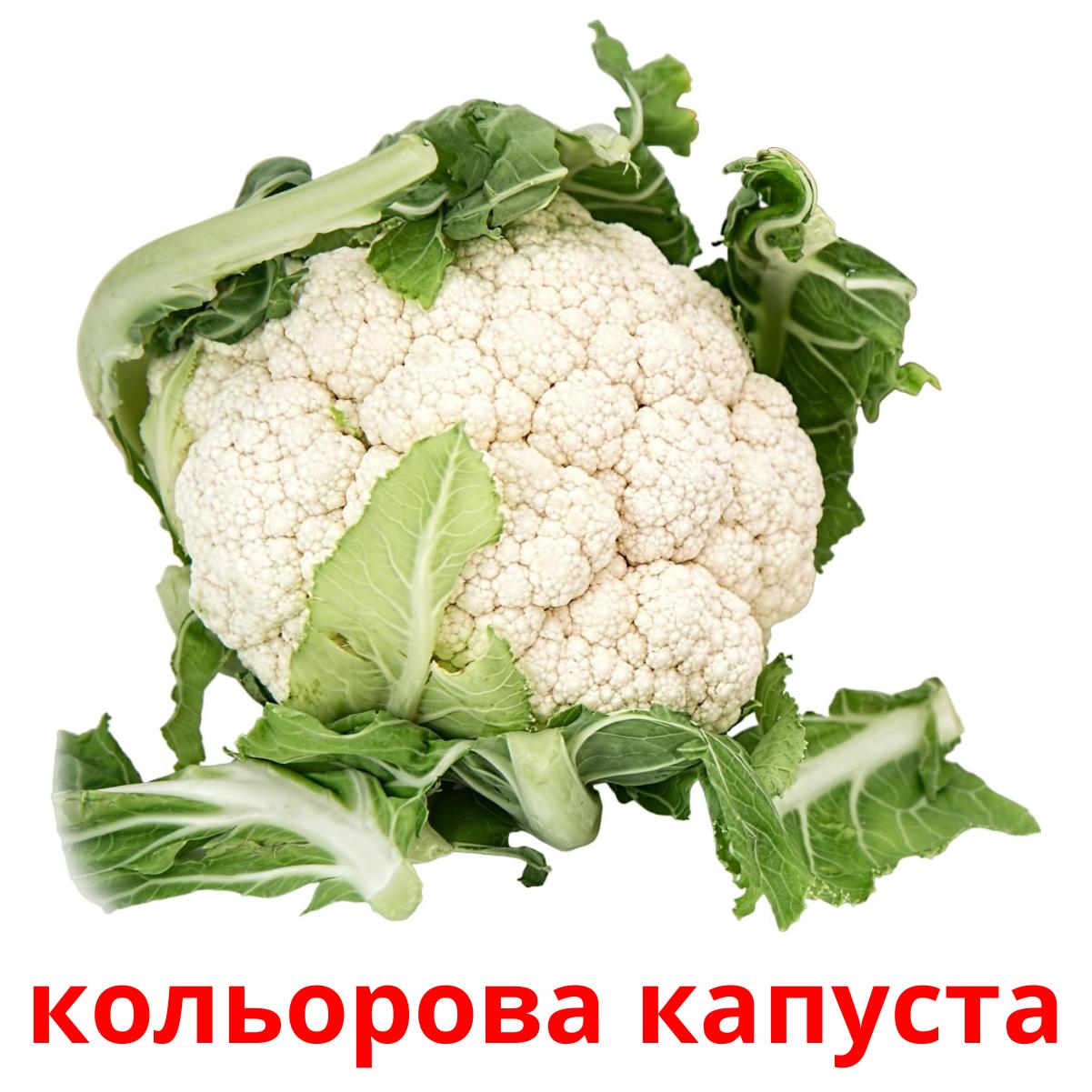 30 Printable Vegetables Flashcards in Ukrainian (Free PDF)
