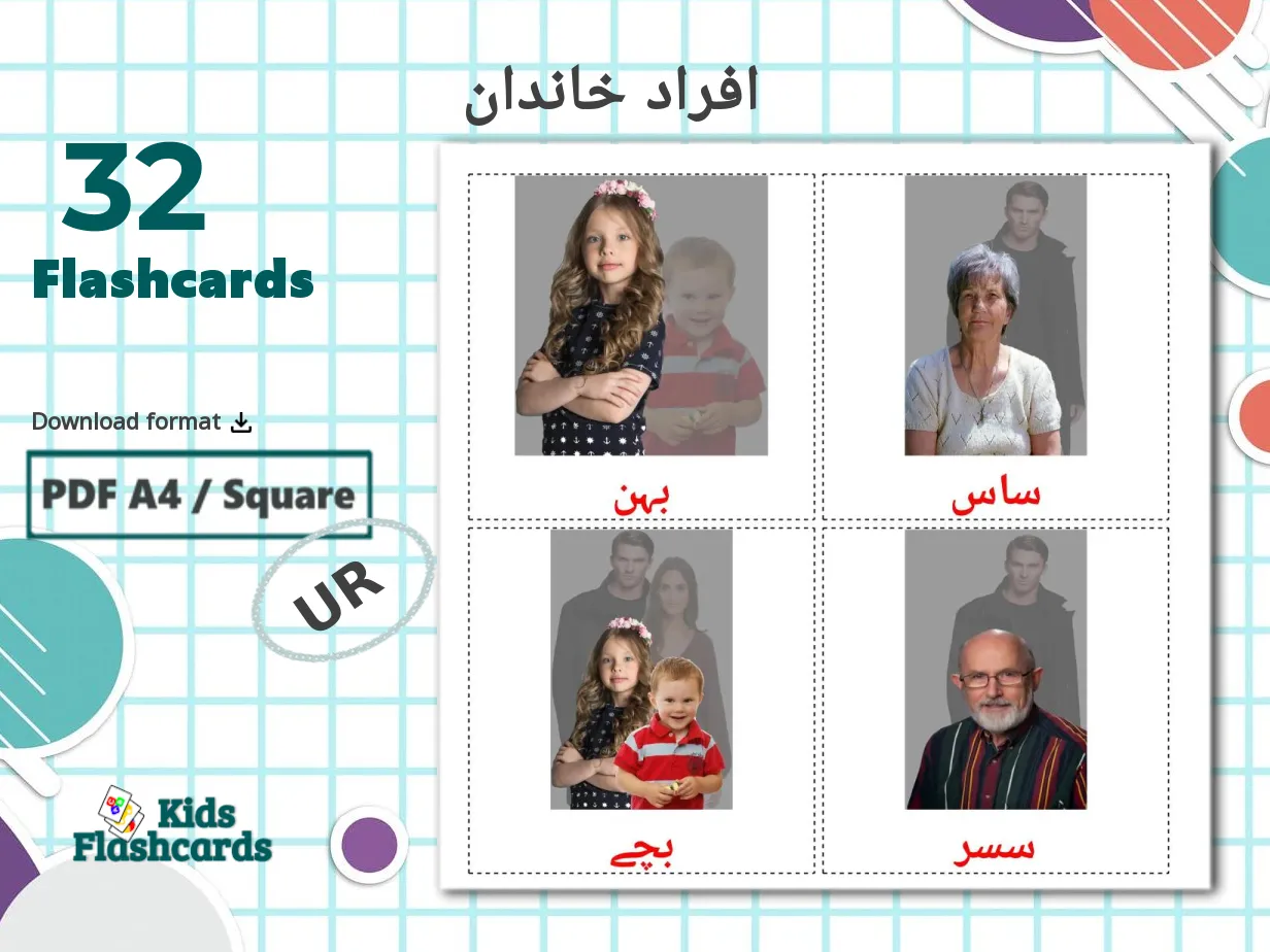 32 Printable Family members Flashcards in Urdu (Free PDF)