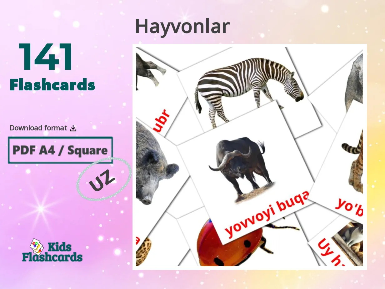 141 FREE Uzbek Animals Flashcards | PDF
