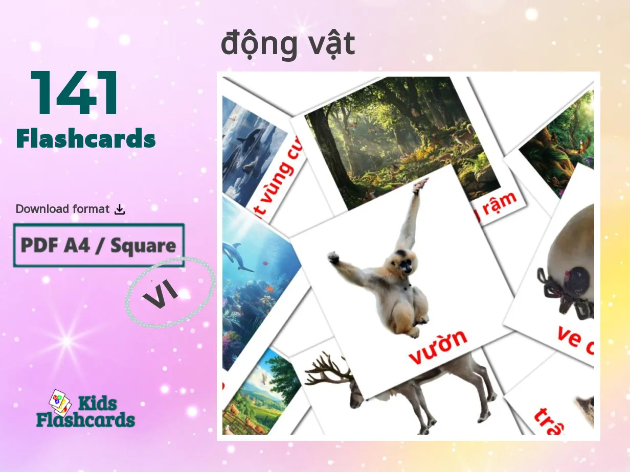141 FREE Vietnamese Animals Flashcards | PDF