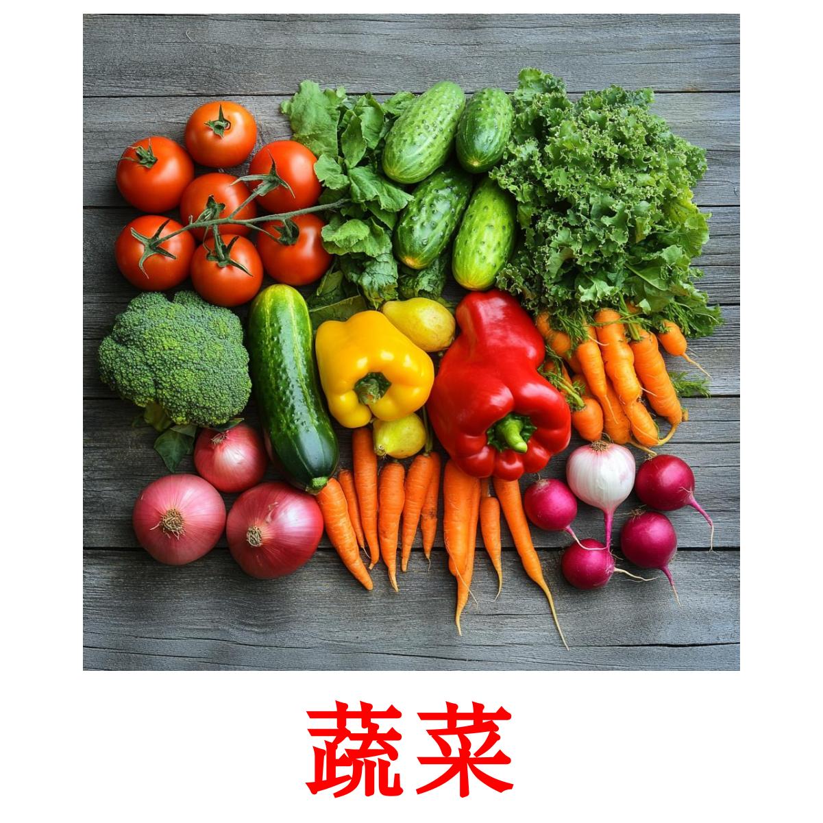 30 Printable Vegetables Flashcards in Chinese(Traditional) (Free PDF)