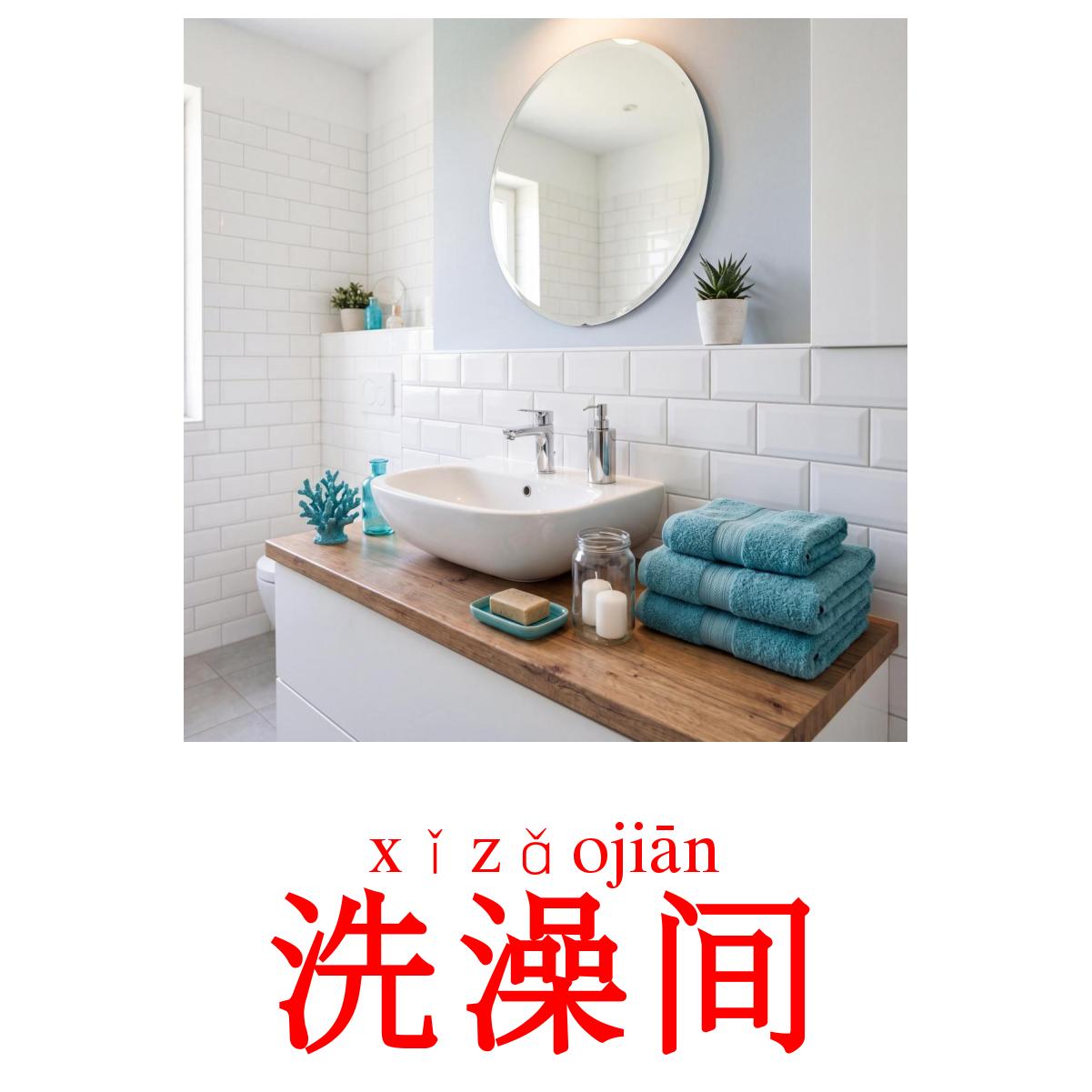 18 Printable Rooms Flashcards in Chinese(Simplified) (Free PDF)