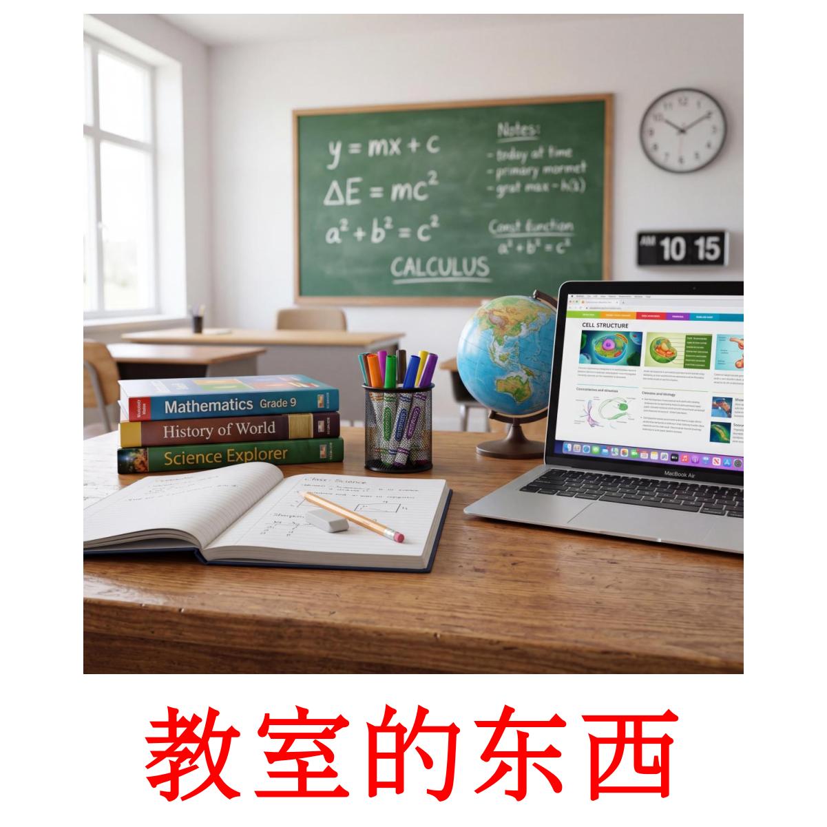 37 Printable Classroom objects Flashcards in Chinese(Simplified) (Free PDF)